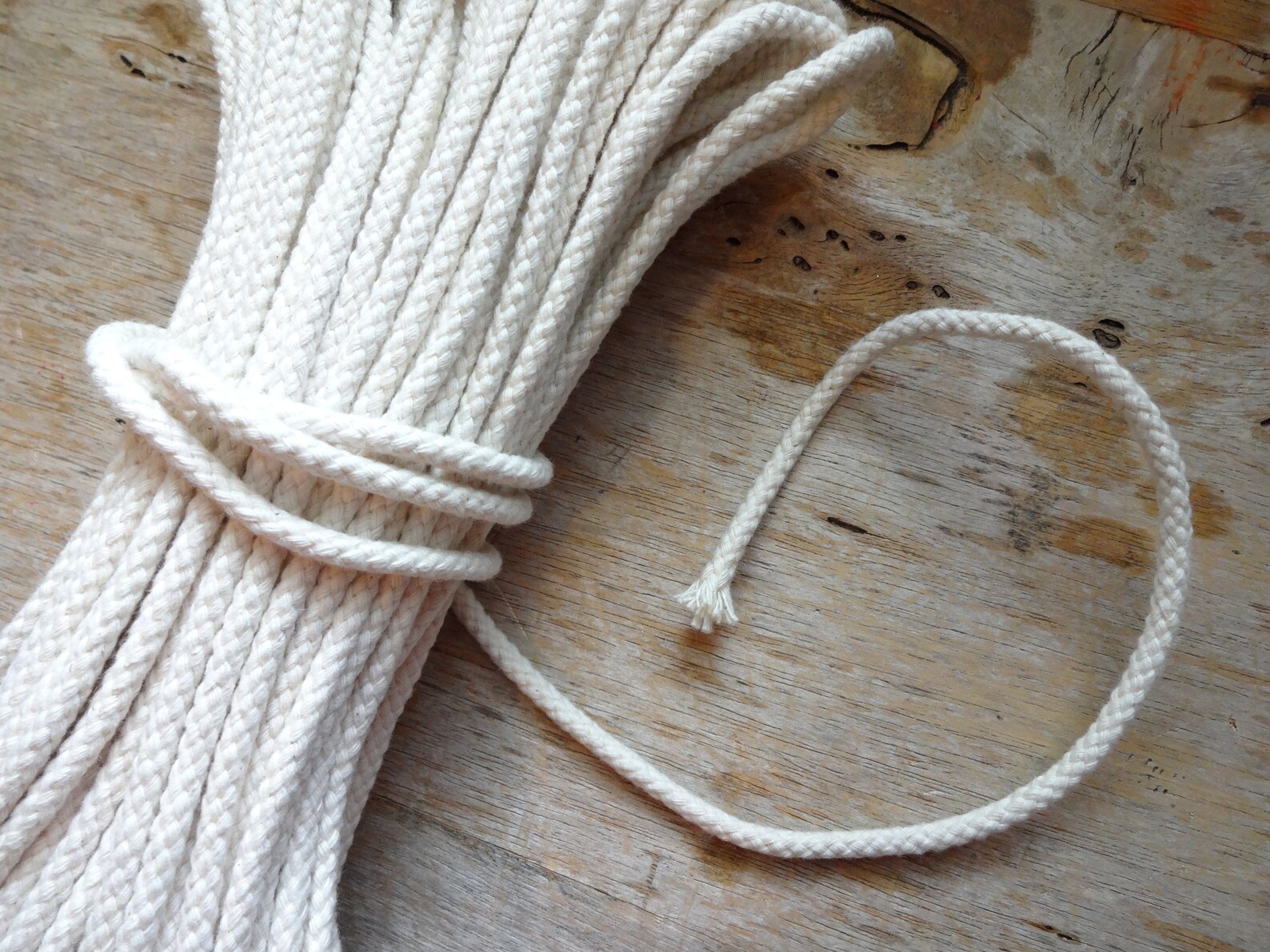 100 Ft American Made Cotton Rope, Diamond Braid, Soft Core, Clothesline ...