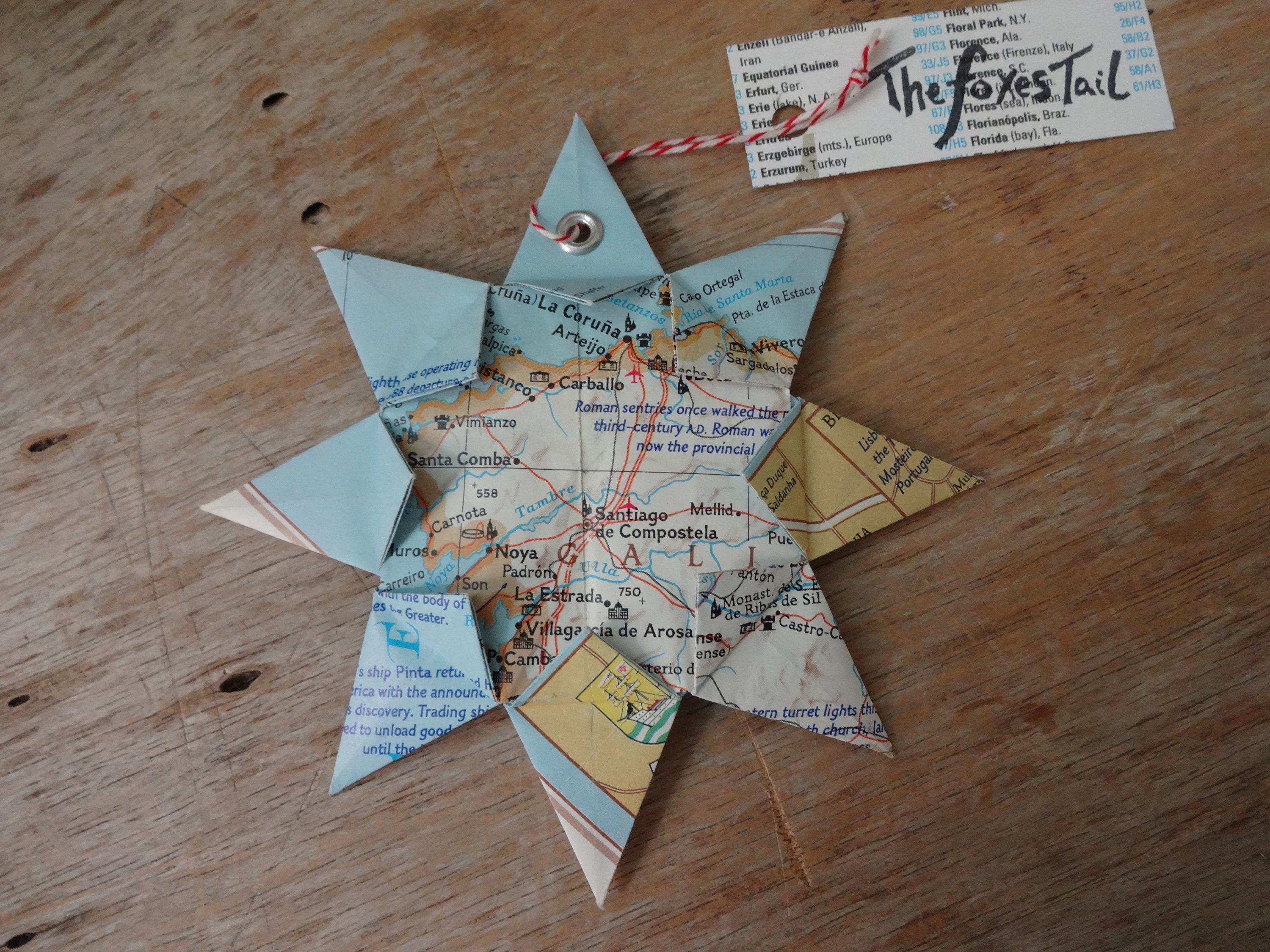 Santiago España Origami Mapa Ornamento: Decoración del hogar | Etsy