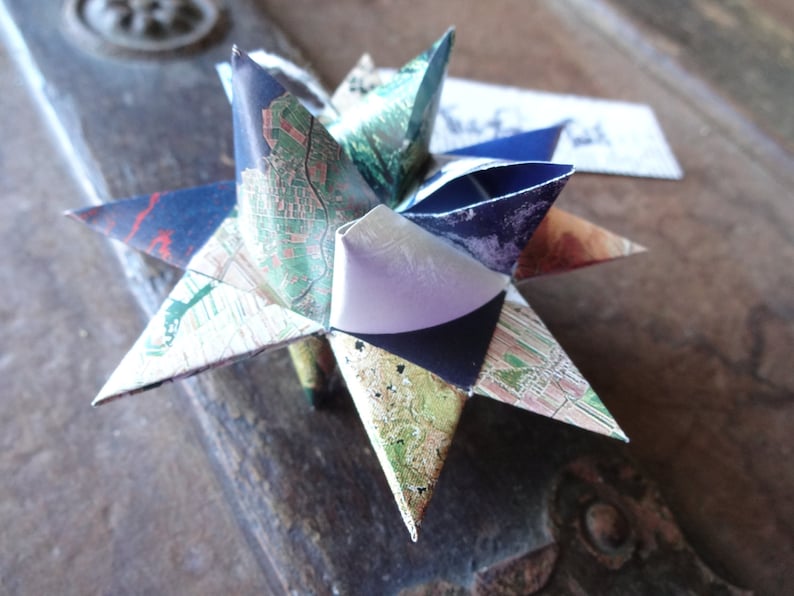 Folded Atlas Moravian Star Terra Origami Paper Craft - Etsy