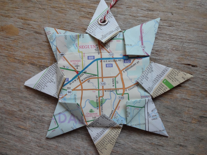 Texas Hill Country Origami Map Ornament Home Decor Road Map - Etsy