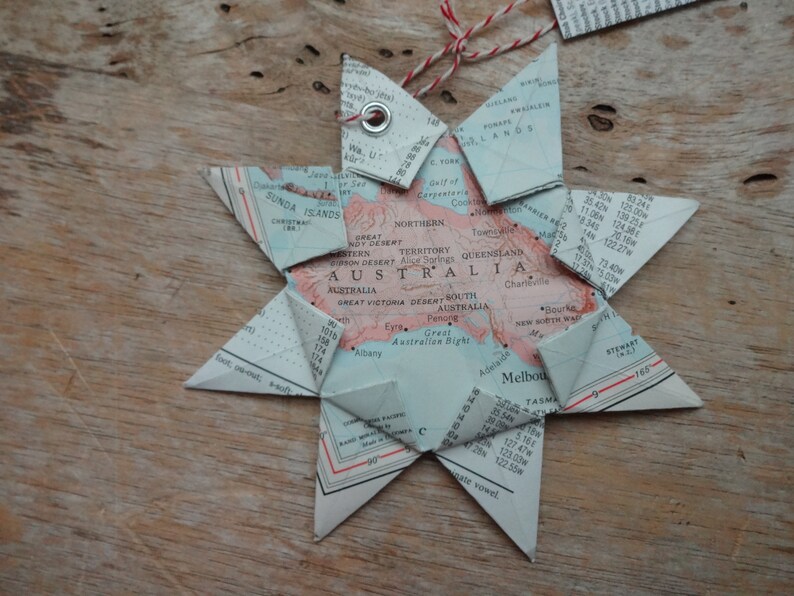 Australia, Origami Map Ornament, Home Decor, Wall Art, Road Map ...
