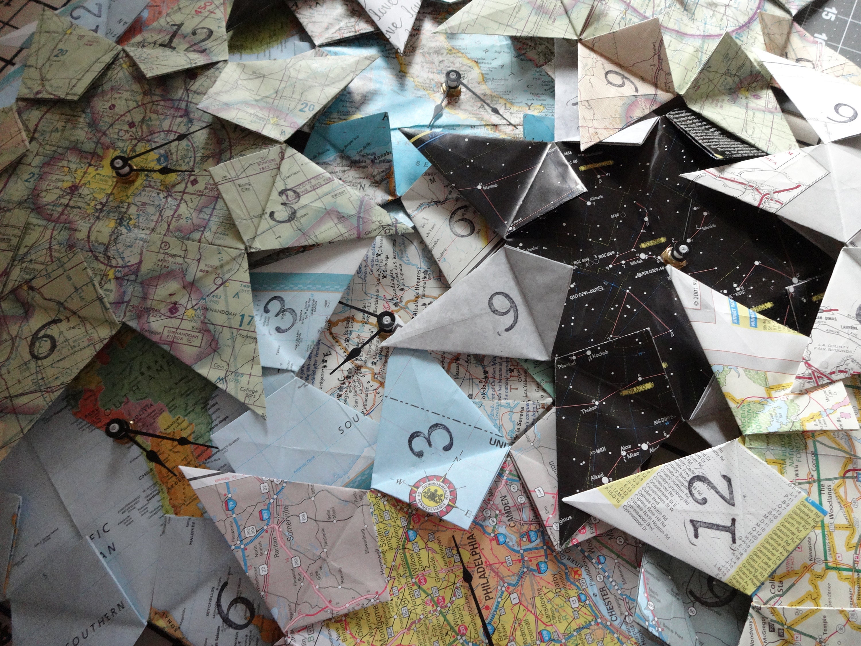 Madrid, Spain Origami Paper Map Clock: Housewarming, Travel, Honeymoon ...