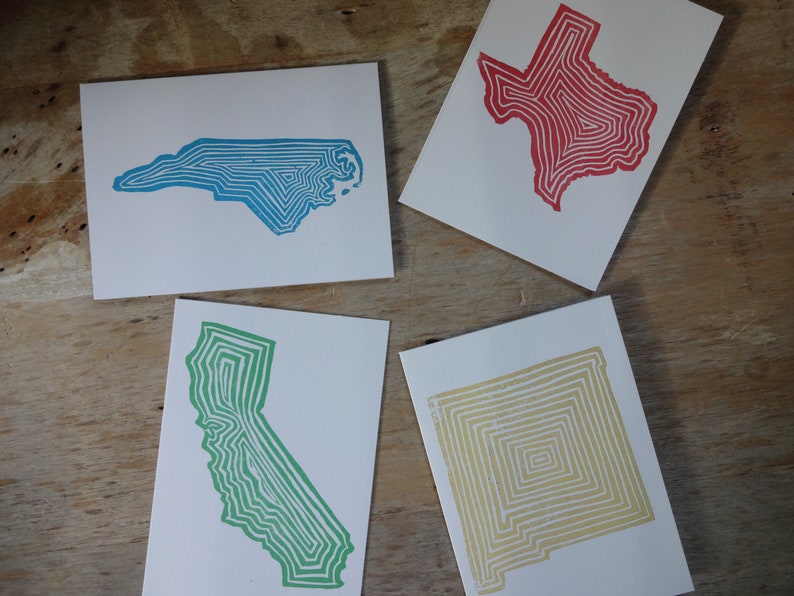 Texas Forever Stamped Note Card, Lone Star State, State Pride, Hand ...