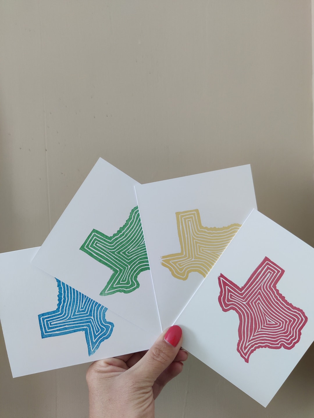 Texas Forever Stamped Note Card, Lone Star State, State Pride, Hand ...