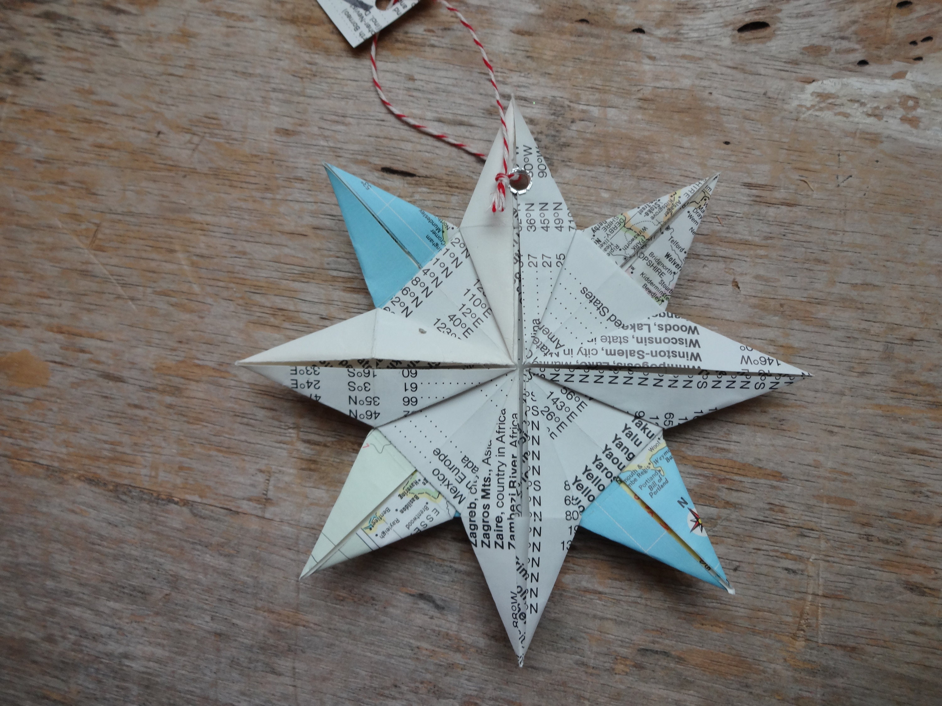 London England Origami Map Ornament Home Decor Road Map | Etsy