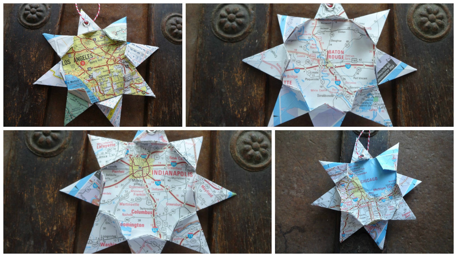 Mini Origami Map Ornament Any City Home Decor Wall Art | Etsy