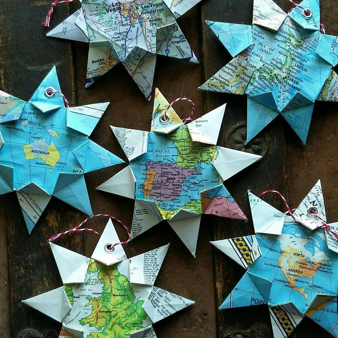 Mini Origami Map Ornament Any City Home Decor Wall Art - Etsy