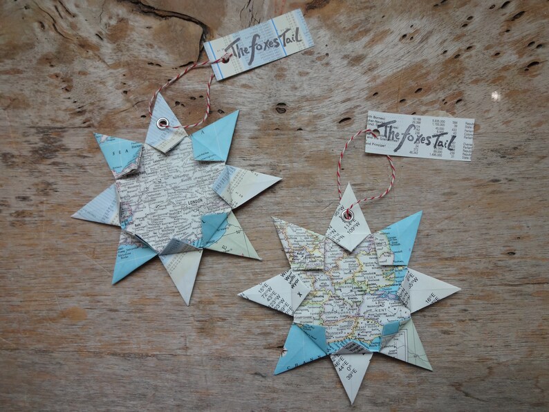 London England Origami Map Ornament Home Decor Road Map - Etsy