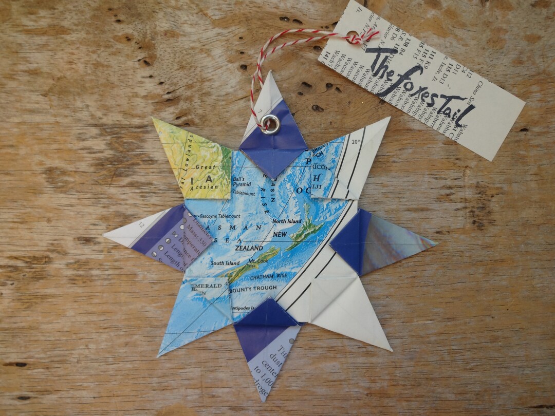 New Zealand Origami Map Ornament: Home Decor, Road Map, Vacation ...