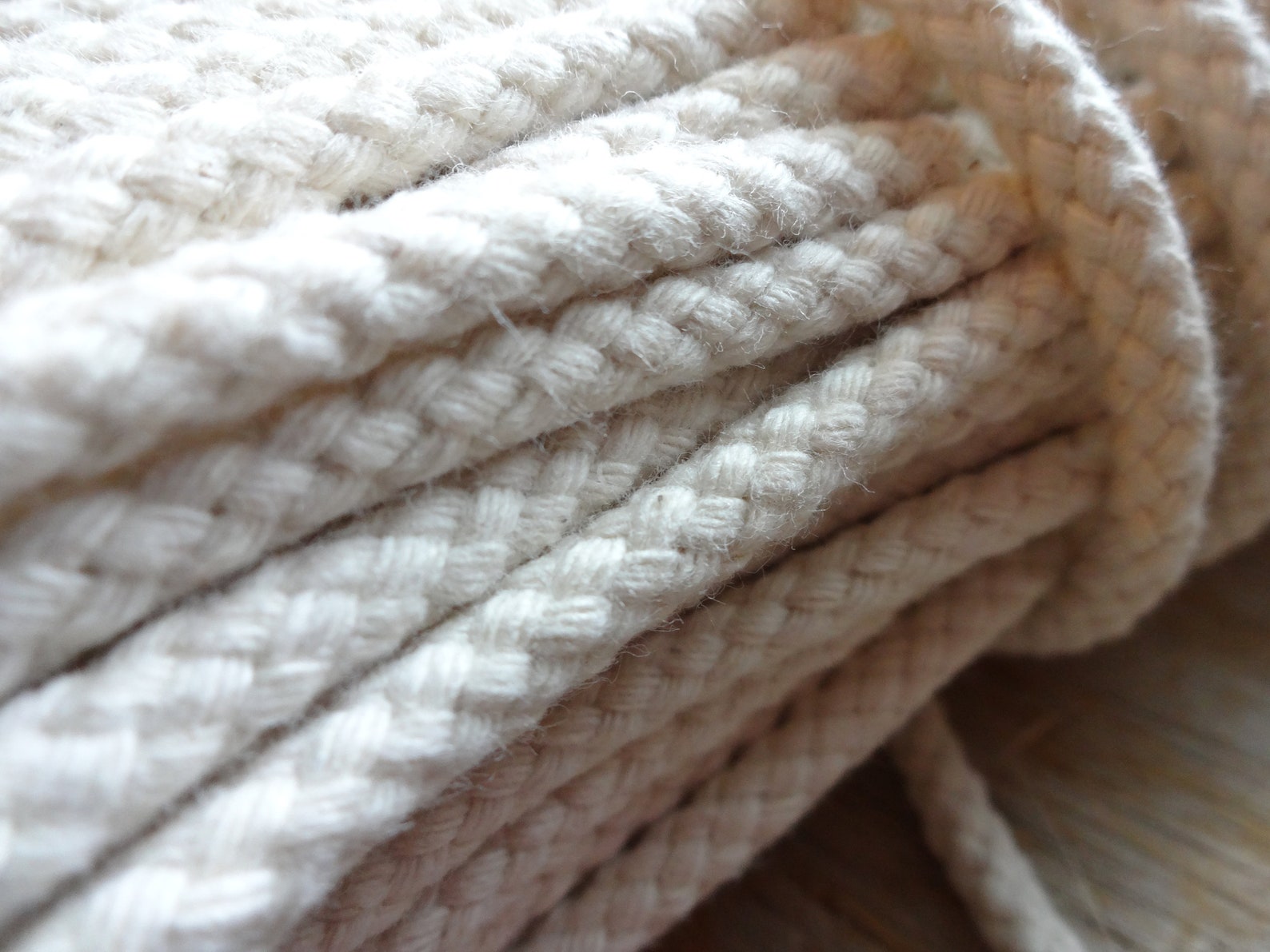 100 Ft American Made Cotton Rope, Diamond Braid, Soft Core, Clothesline ...