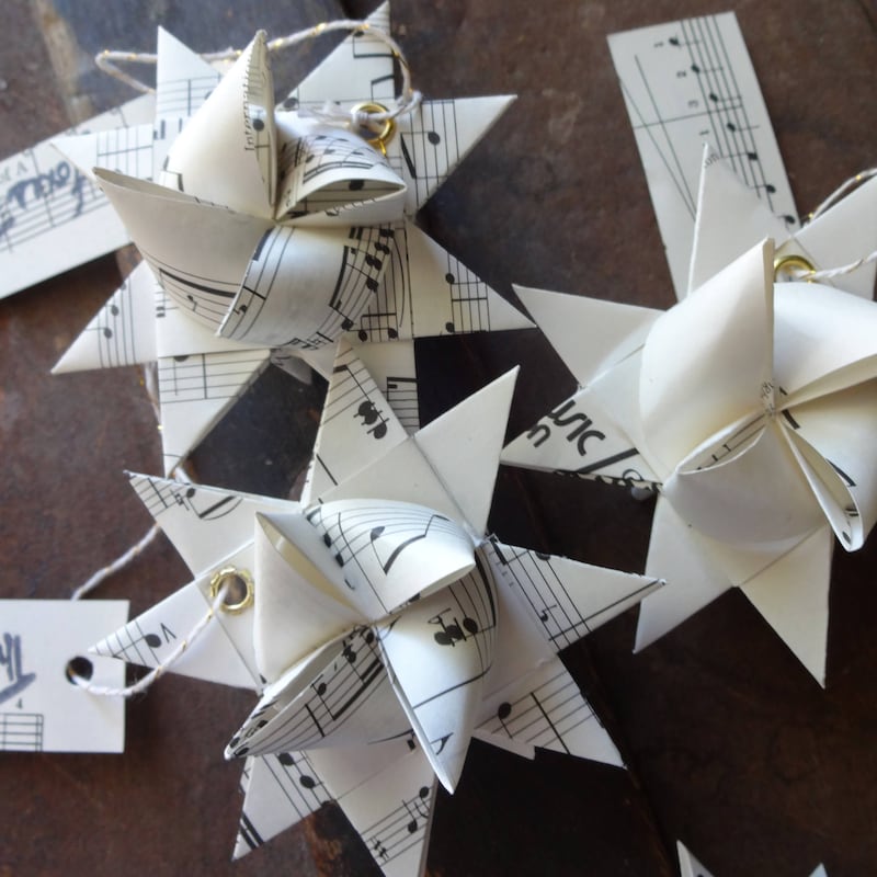 Music Sheet Art Folded - Etsy