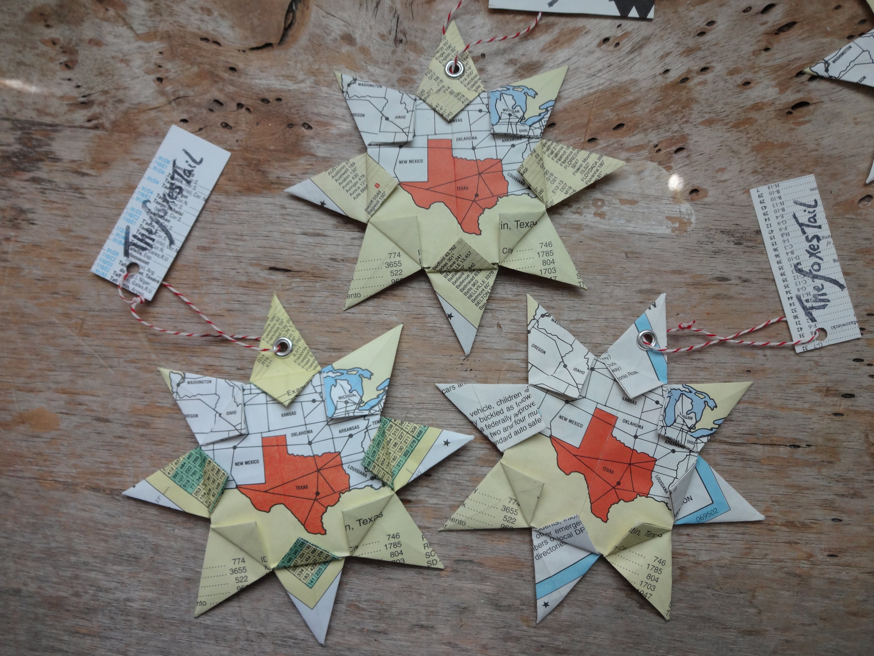 Texas Origami Map Ornament Home Decor Travel Road Map | Etsy