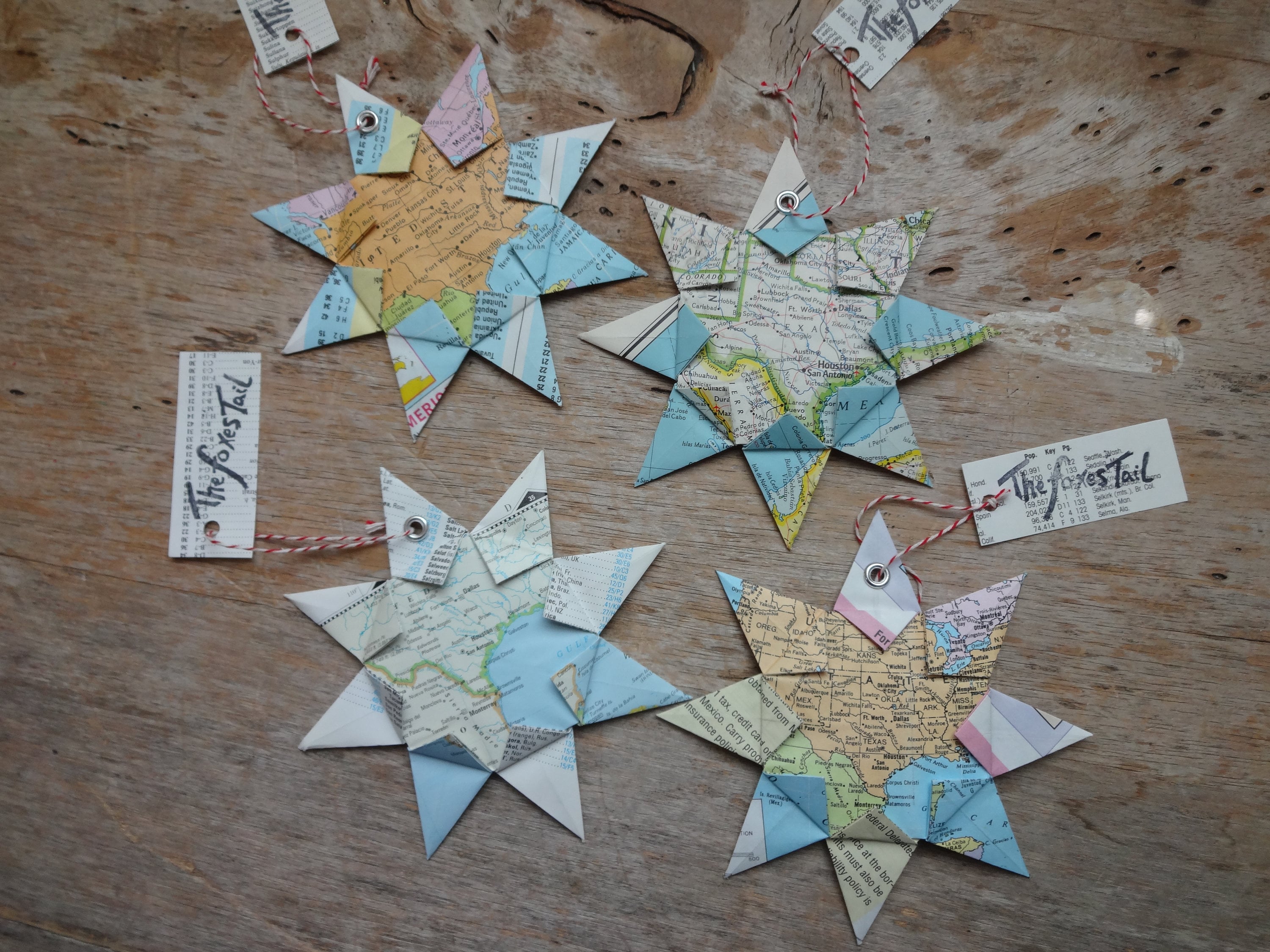 Texas Origami Map Ornament Home Decor Travel Road Map | Etsy