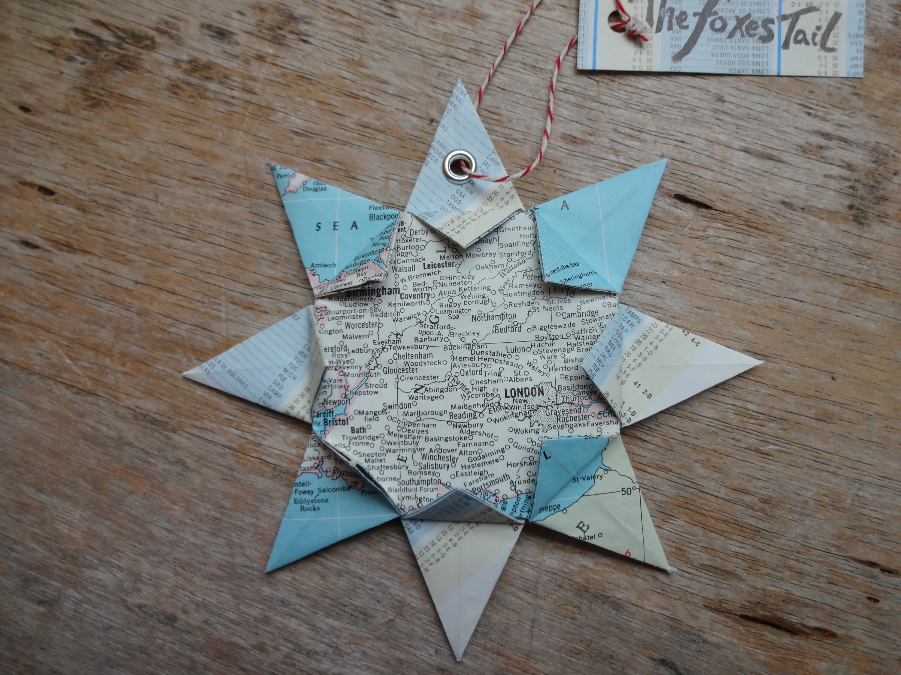 London England Origami Map Ornament Home Decor Road Map | Etsy