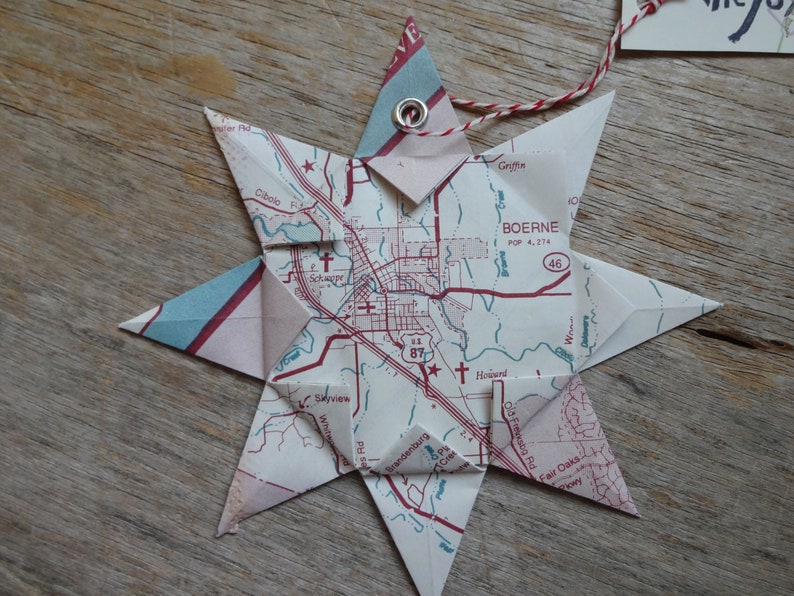 Texas Hill Country Origami Map Ornament Home Decor Road Map - Etsy