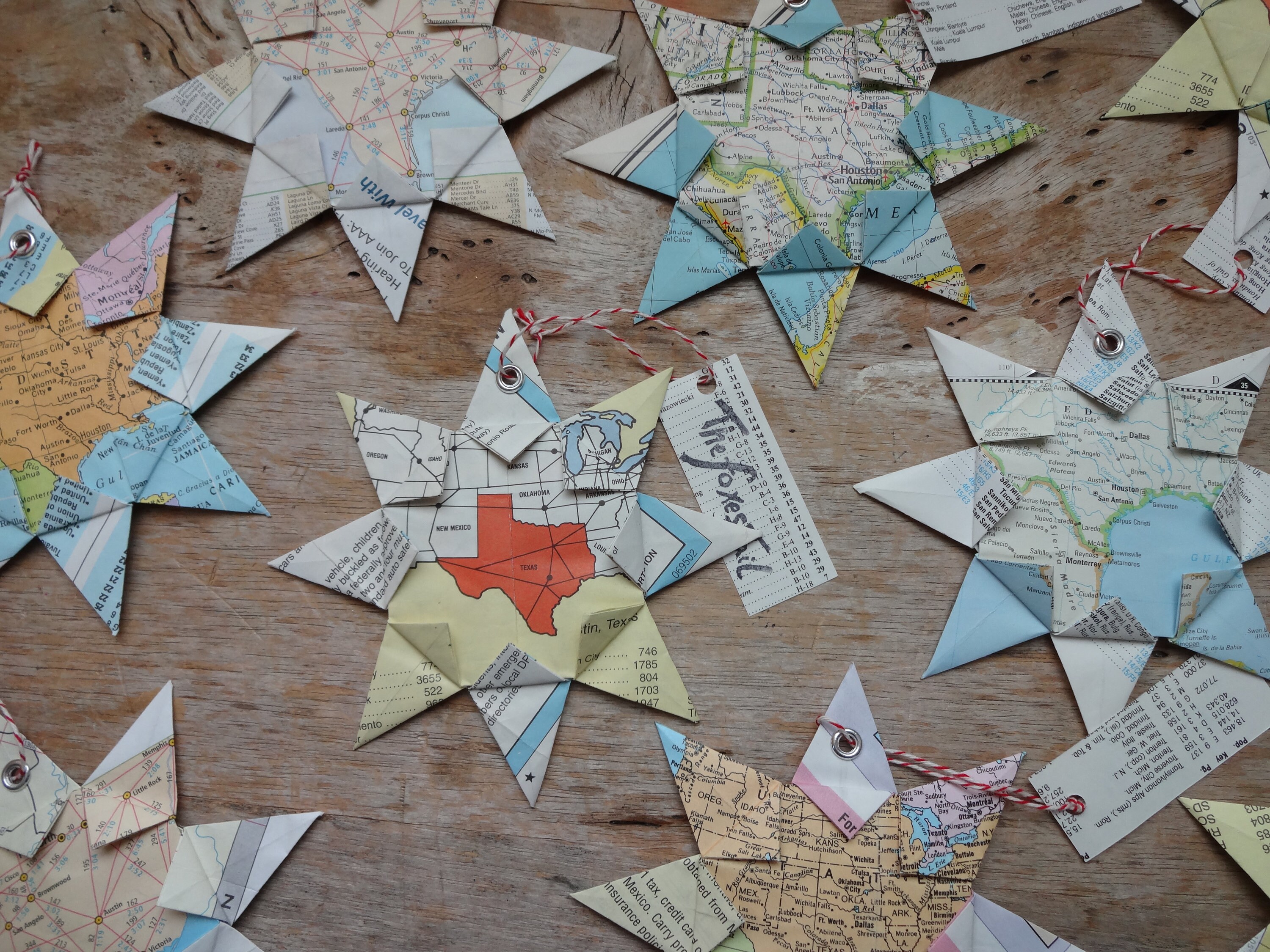 Texas Origami Map Ornament Home Decor Travel Road Map | Etsy