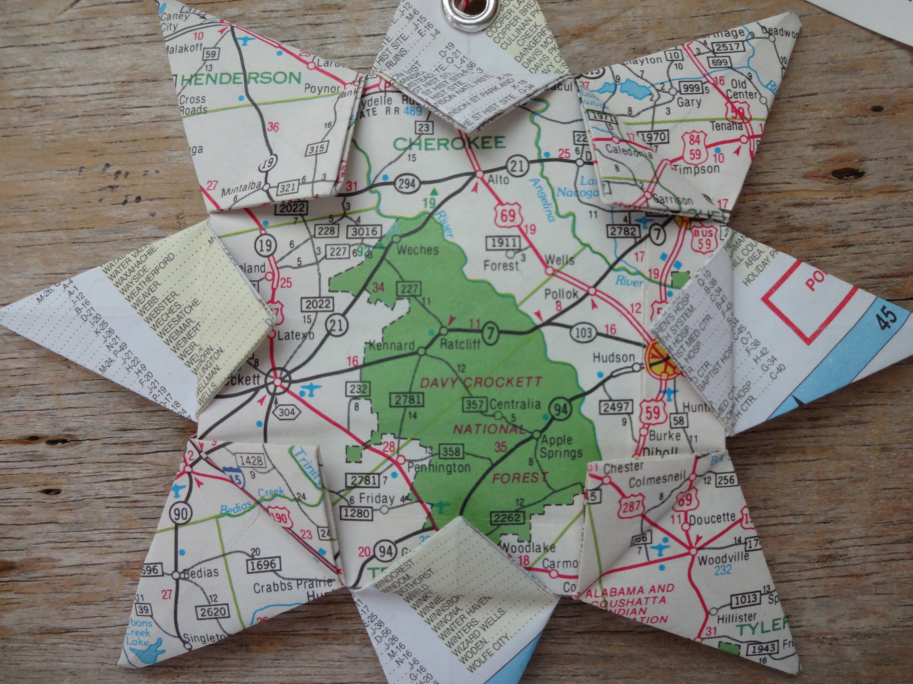 Davy Crockett National Forest Kennard TX Origami Map | Etsy