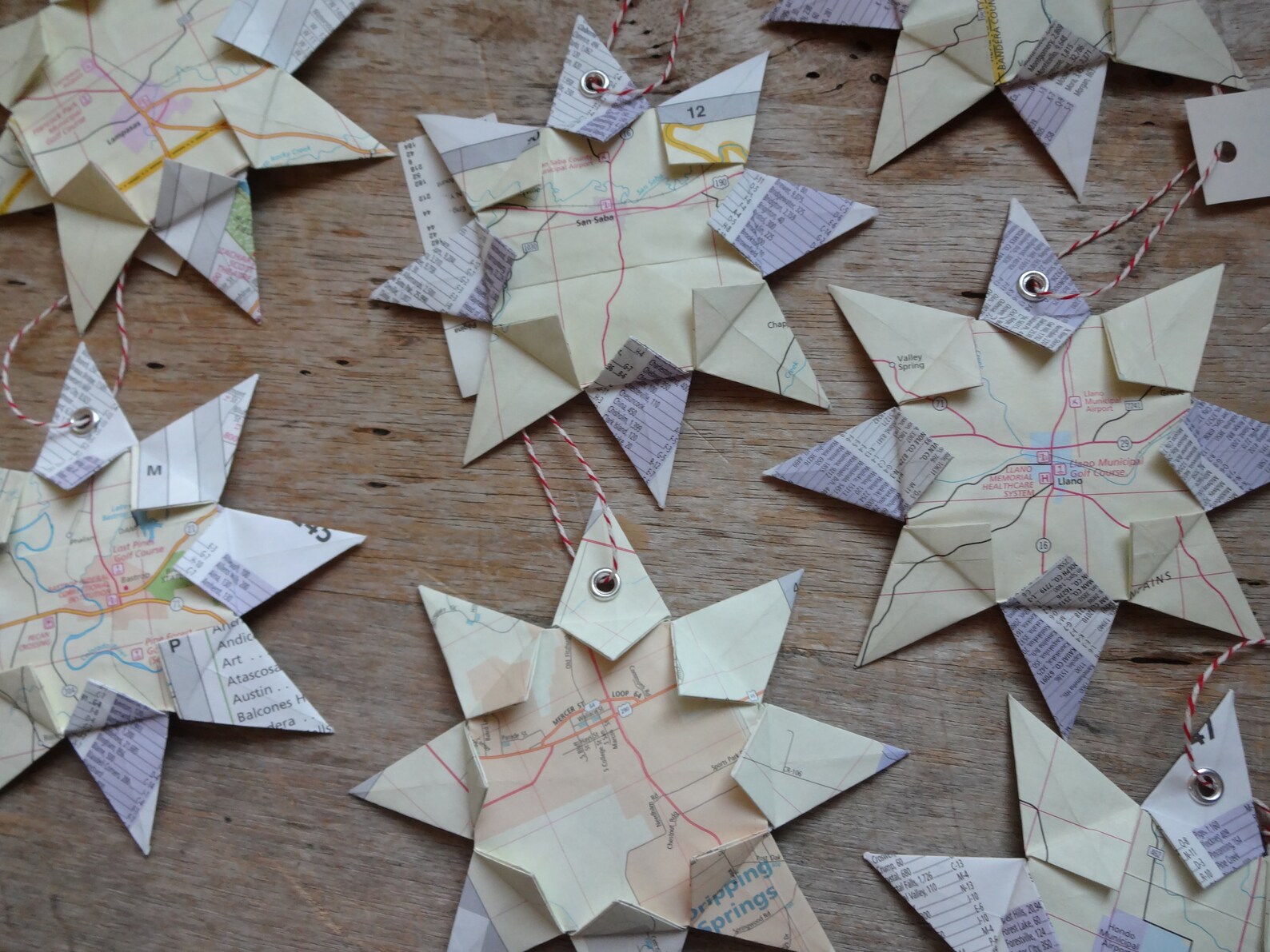 Texas Hill Country Origami Map Ornament Home Decor Road Map - Etsy