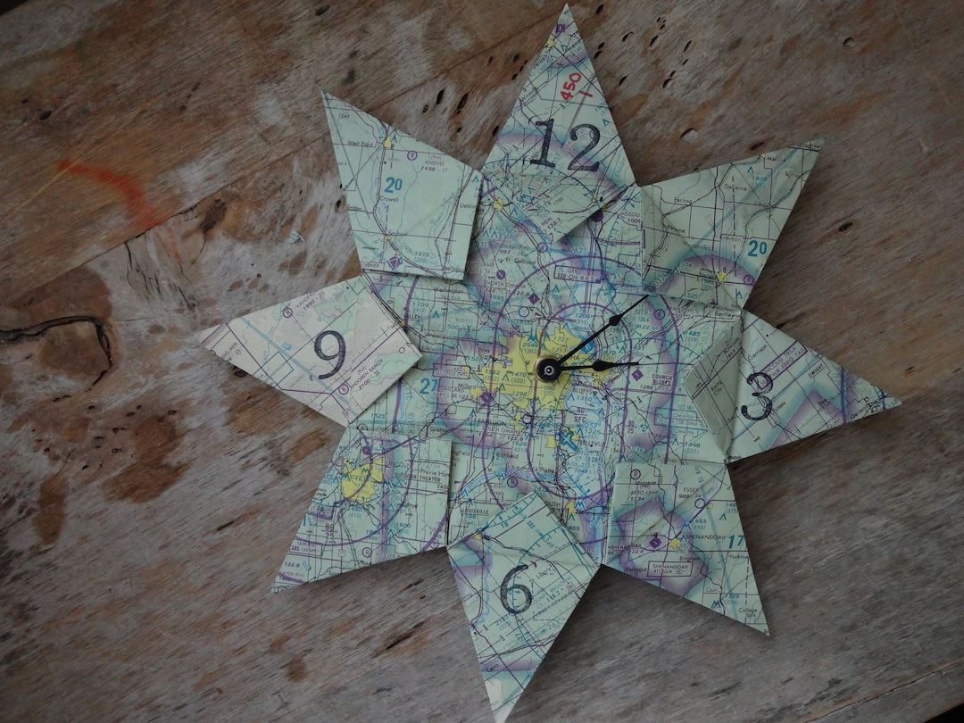Omaha, Nebraska Origami Flight Map Clock: Housewarming, Travel ...