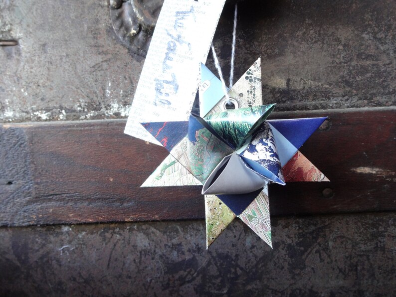 Folded Atlas Moravian Star Terra Origami Paper Craft | Etsy