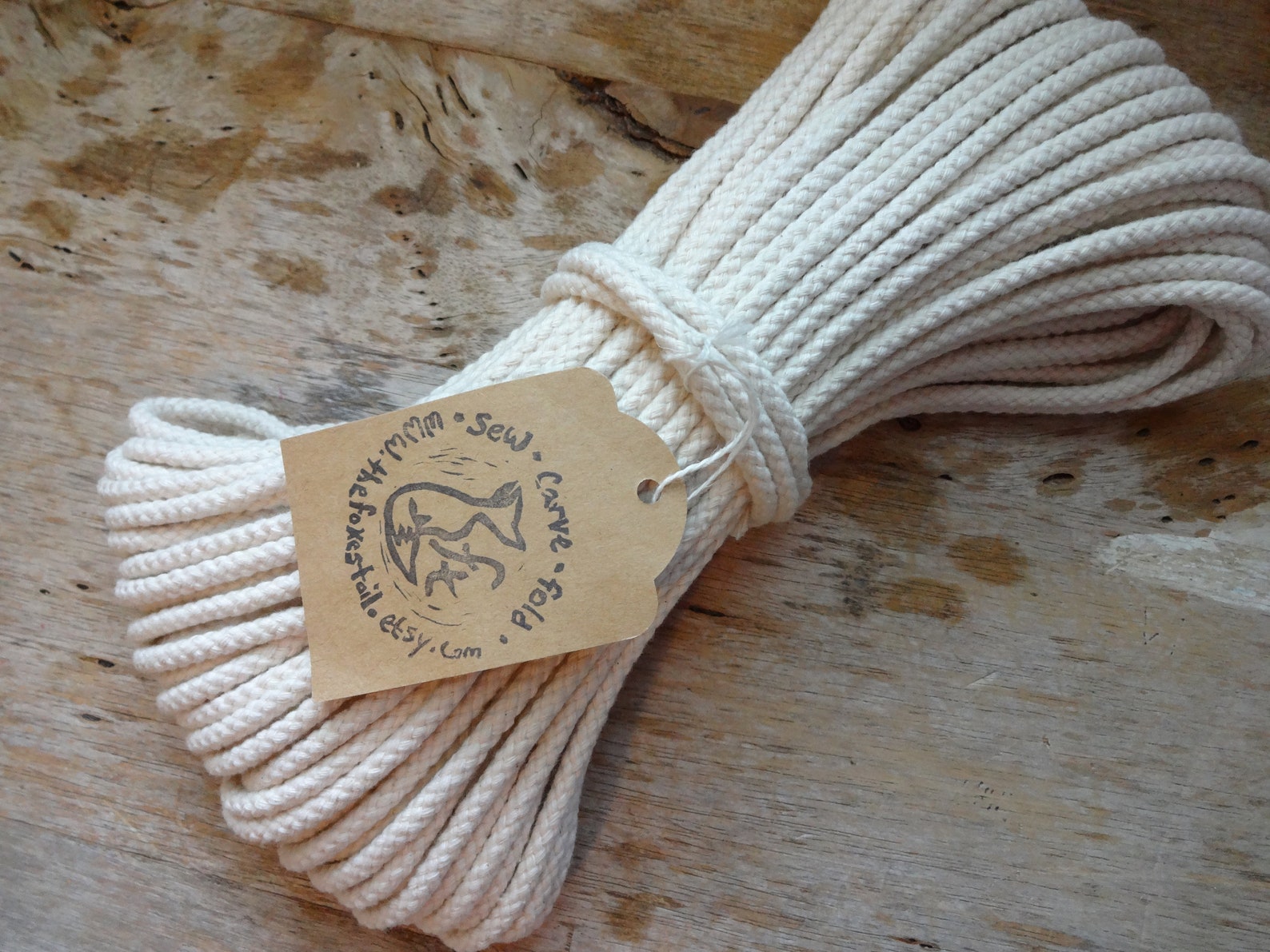 100 Ft American Made Cotton Rope, Diamond Braid, Soft Core, Clothesline ...