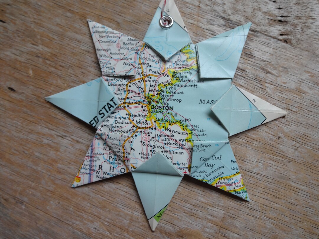 Boston, Ma Origami Map Ornament, Home Decor, Wall Art, Road Map ...