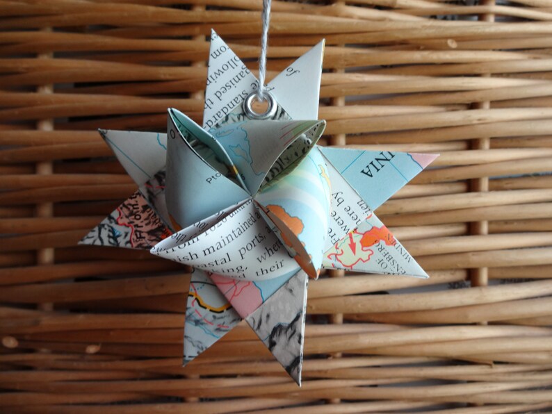 Folded Atlas Moravian Star Terra Origami Paper Craft - Etsy