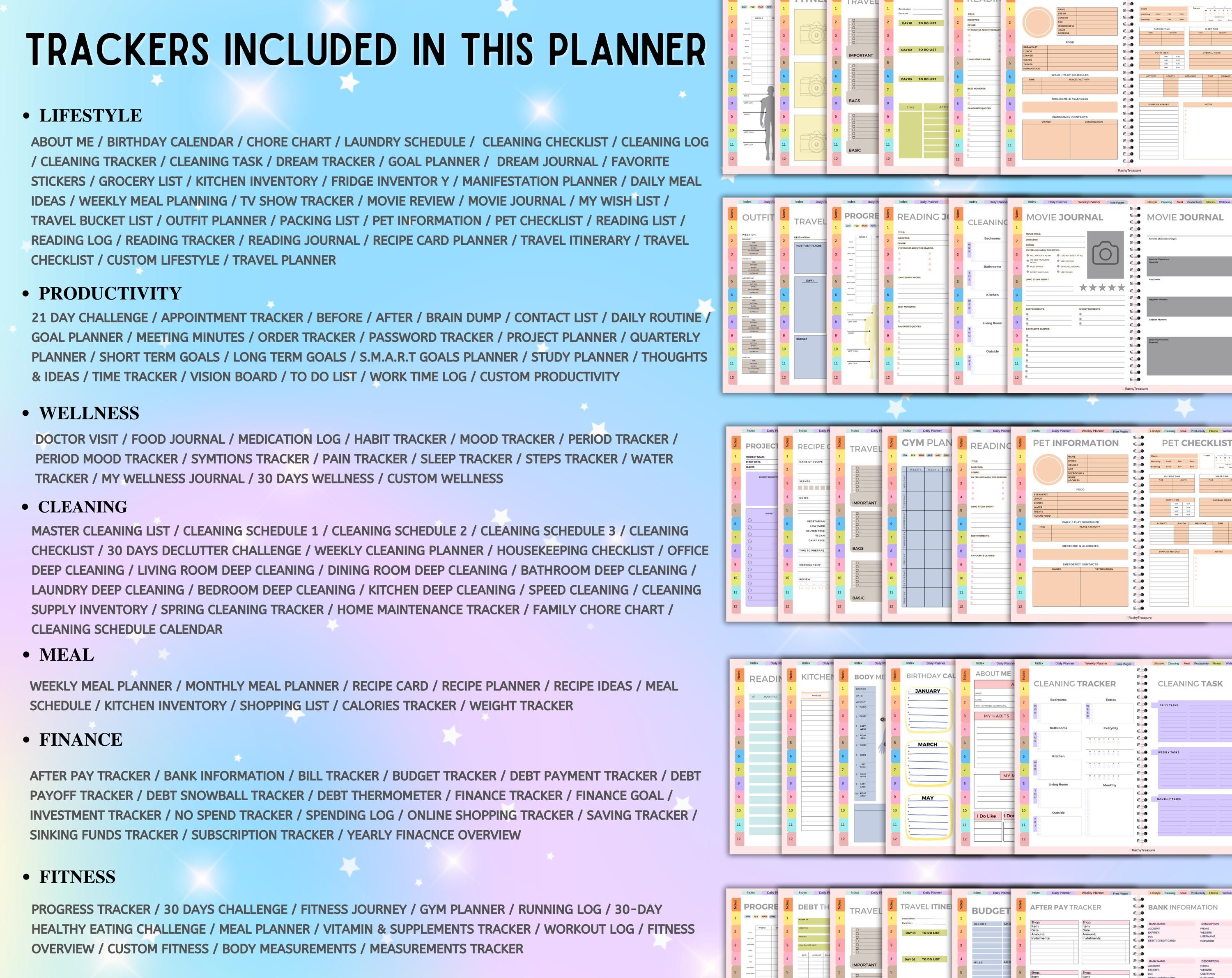 New 2026 2027 2028 All in One Rainbow Digital Planner, Hyperlink ...
