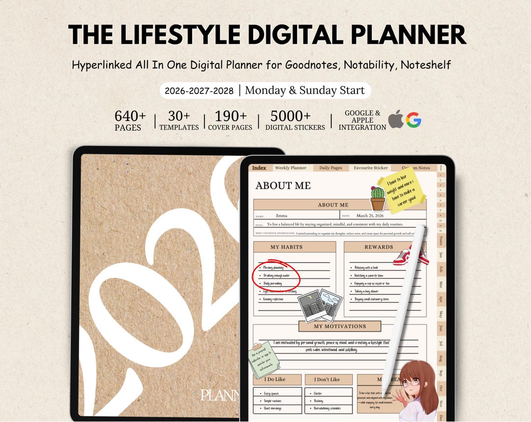 Lifestyle Digital Planner, Personal Planner, Productivity Journal, Life ...