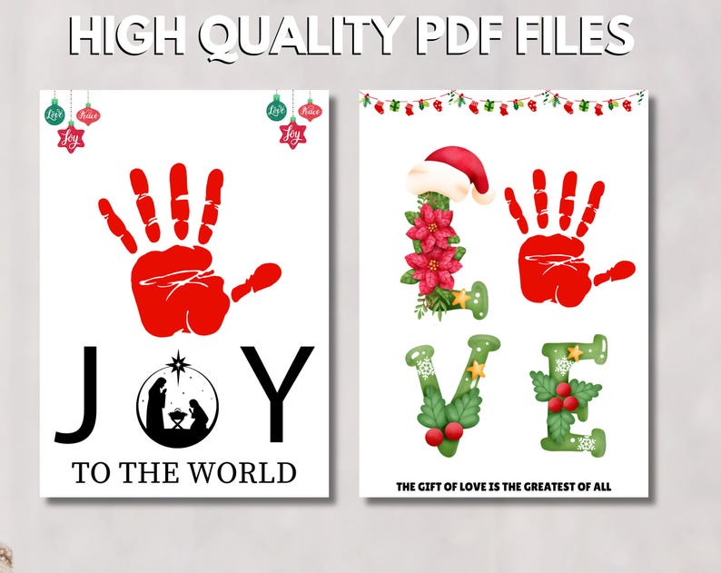 Christmas Handprints for Kids, Printable Christmas Activity, Christmas ...
