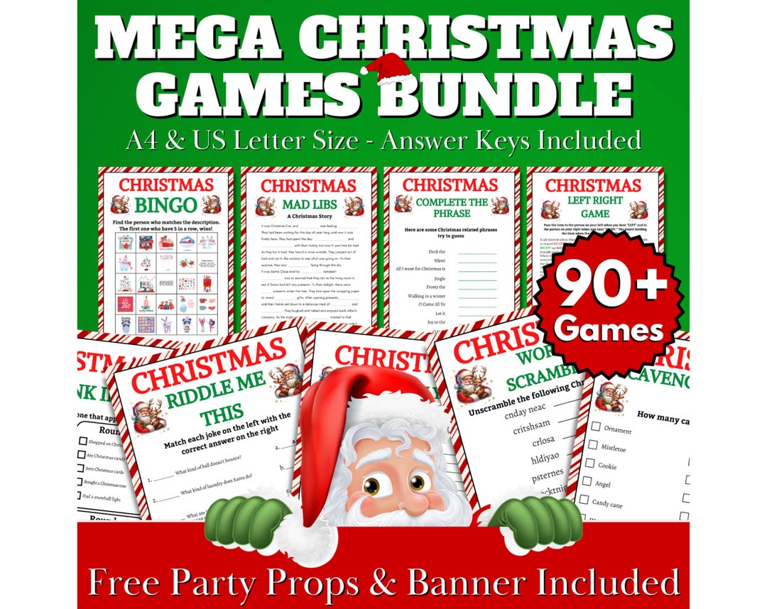 Mega Christmas Party Games Bundle, Christmas Family Games, Christmas ...