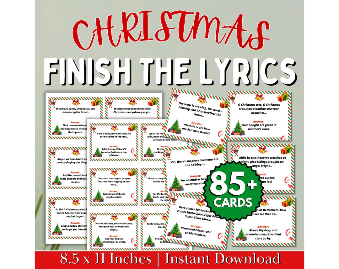 Christmas Finish the Lyrics, Christmas Song Trivia Game, Finish the ...