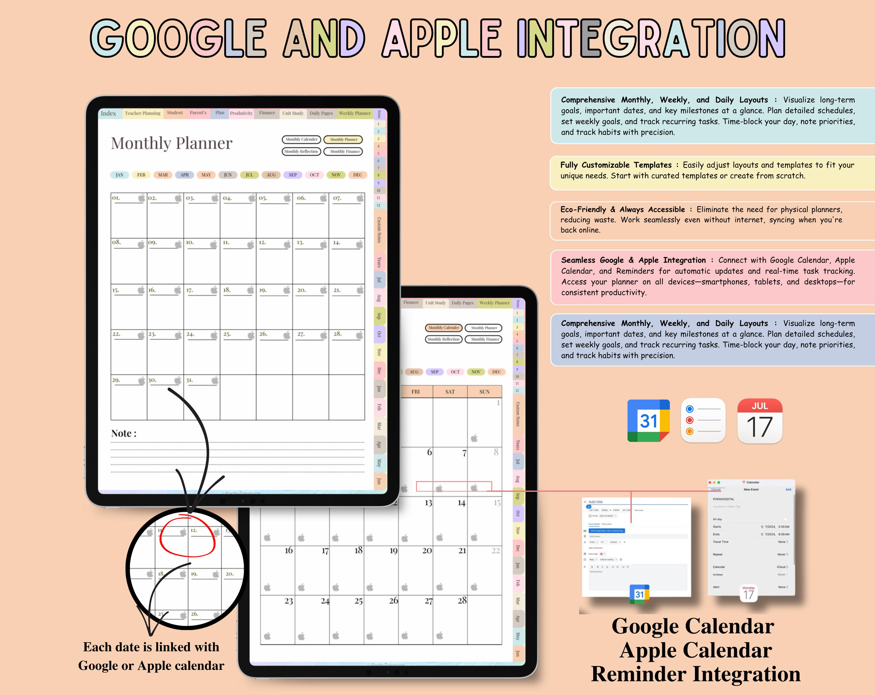 New Rainbow Teacher Digital Planner, 2026 2027 2028 Teaching Planner ...
