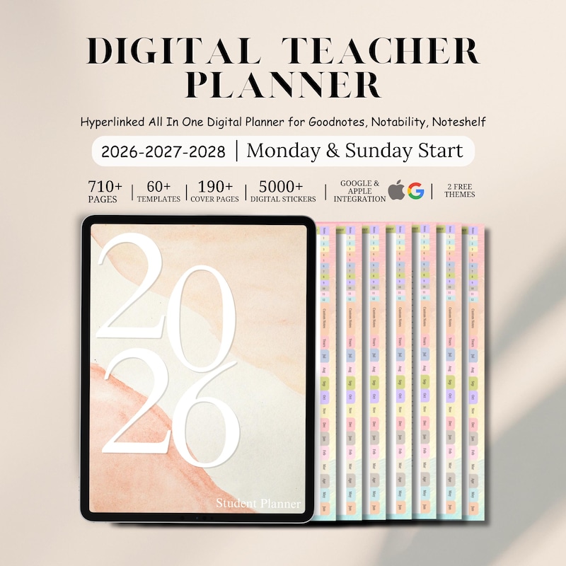 26 27 Teacher Planner - Etsy