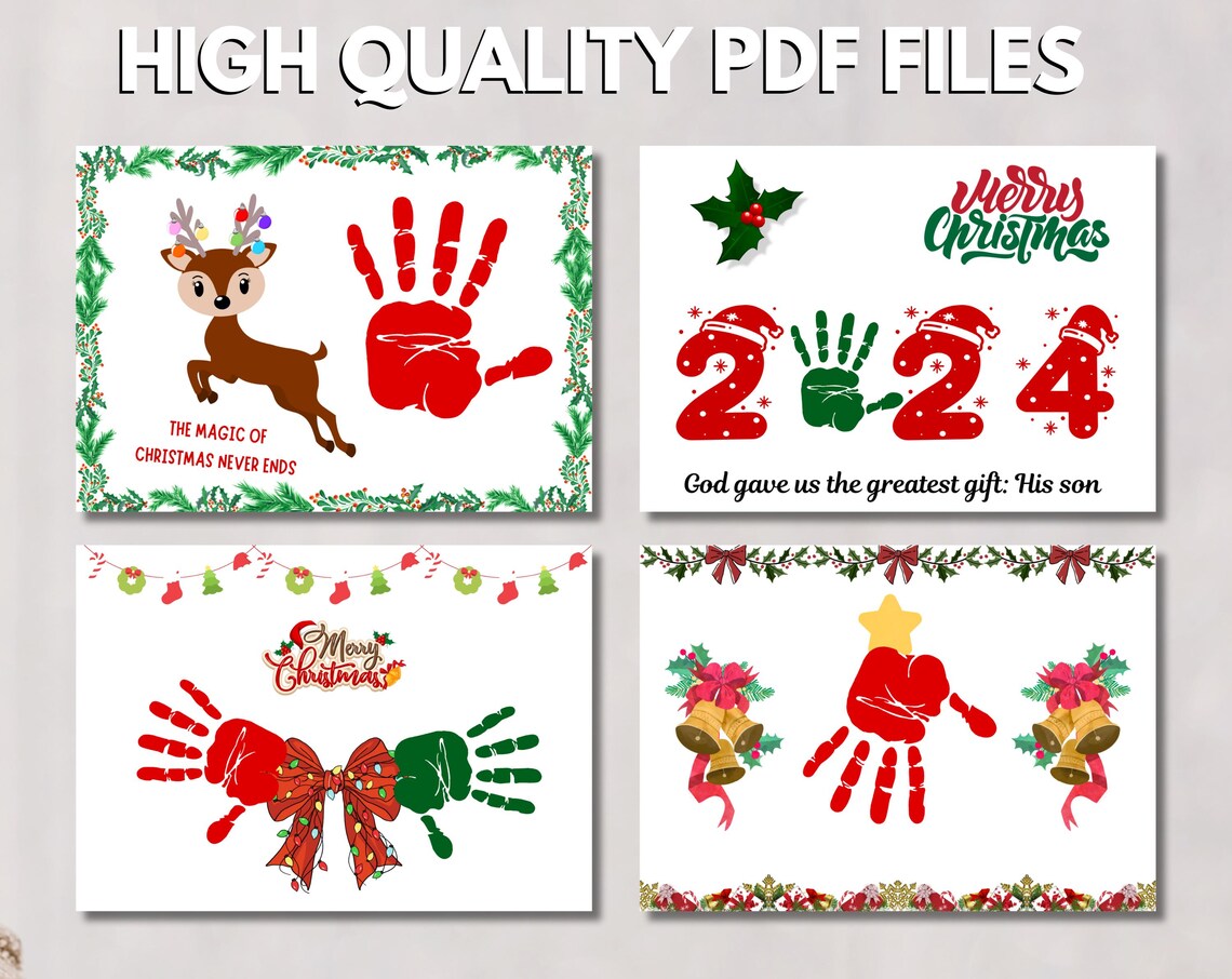 Christmas Handprints for Kids, Printable Christmas Activity, Christmas ...