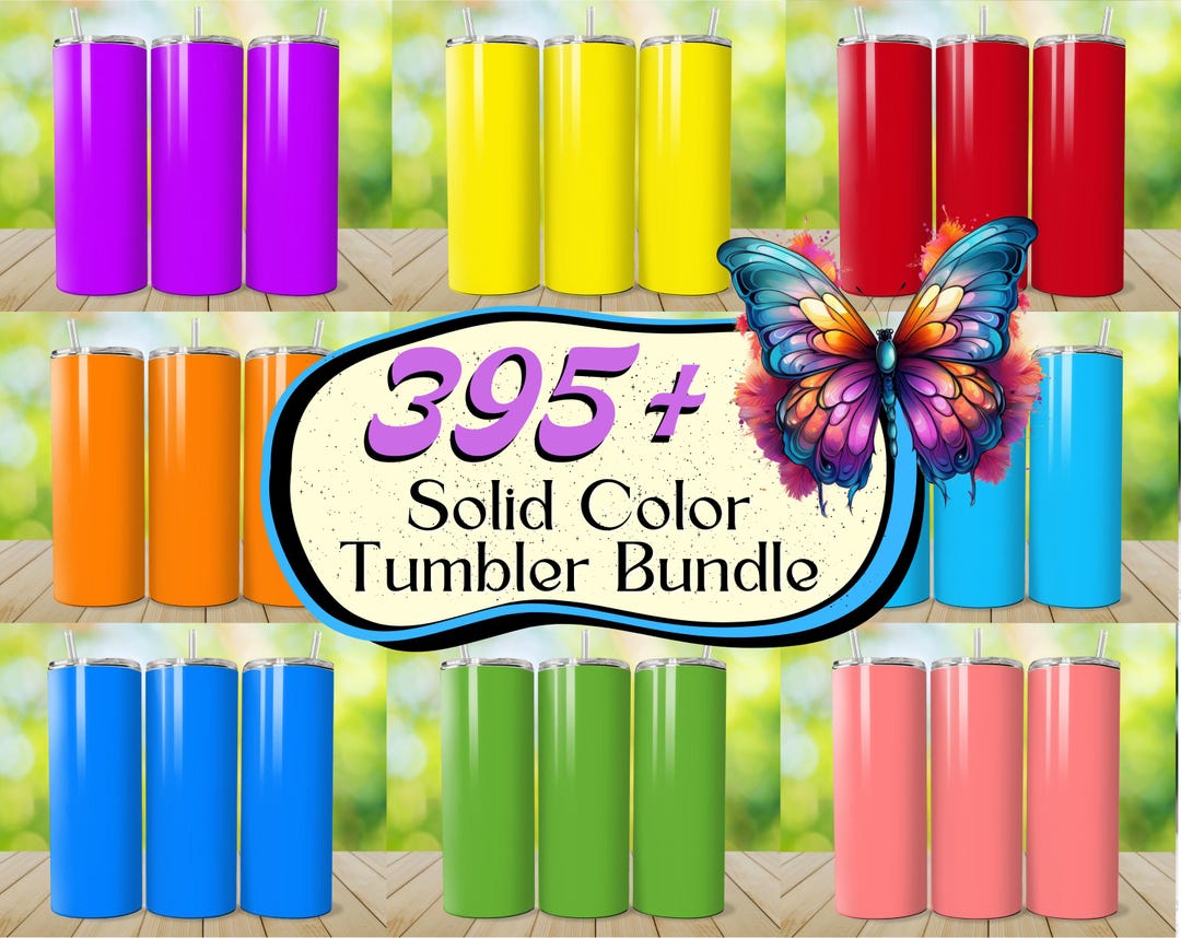 395 + Solid Color Tumbler Wrap Bundle, 20oz Solid Color Tumbler, Solid ...