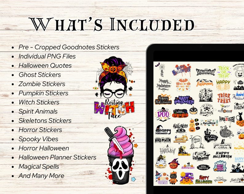 430+ Halloween Digital Stickers Bundle, Halloween Goodnotes Sticker ...