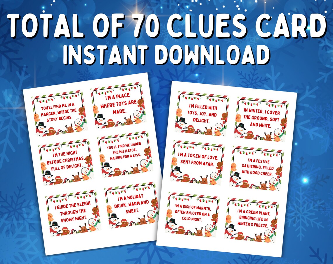 Difficult Christmas Treasure Hunt Game, Christmas Clue Game, Christmas ...