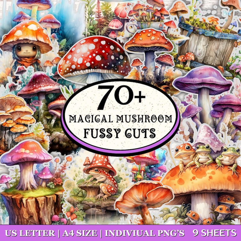Cute Mushrooms Sticker - Etsy