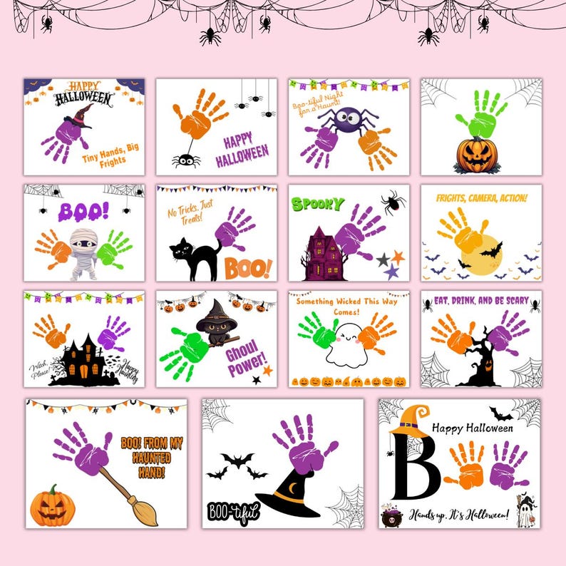30+ Halloween Handprint Crafts Bundle, Finger Print Craft Keepsake ...
