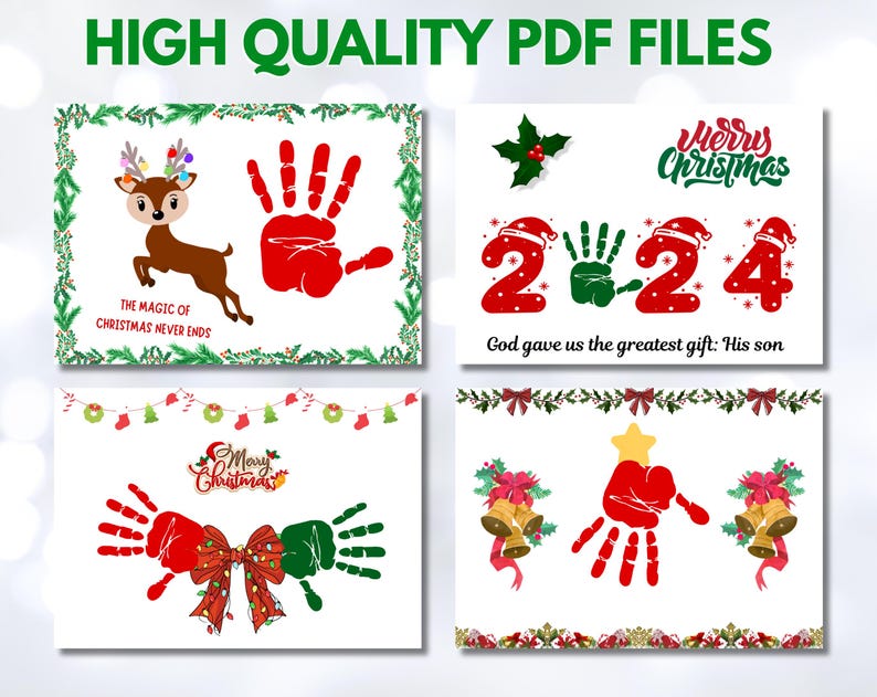 60 + Christmas Handprints Craft Bundle, Christmas Handprint Footprint ...