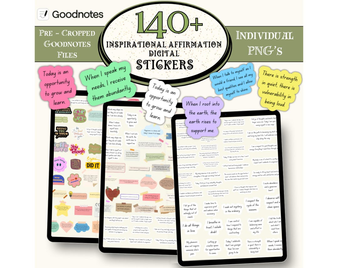 140 + Inspirational Digital Stickers, Motivational Digital Stickers ...