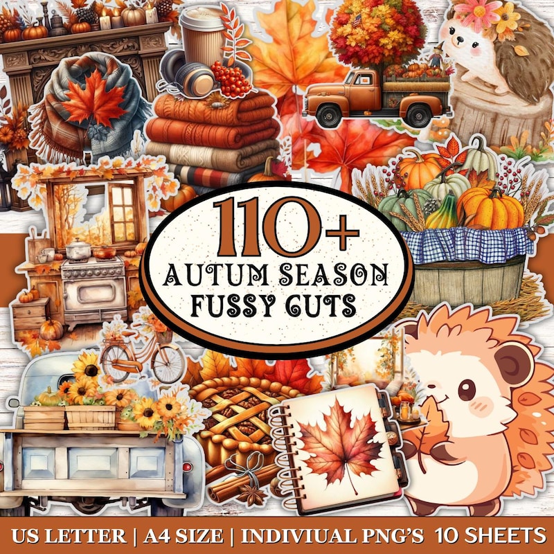 Autumn Printable Stickers - Etsy