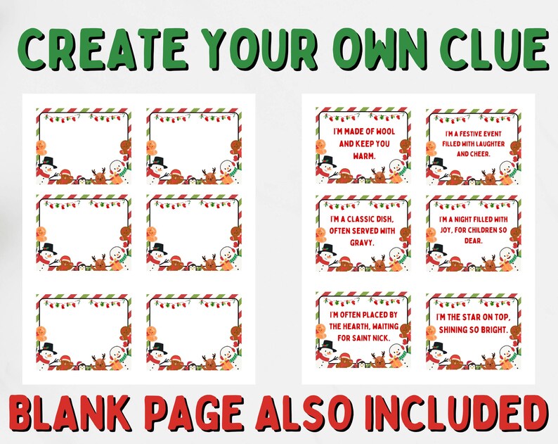Christmas Treasure Hunt, Christmas Clue Game, Christmas Kids Game ...
