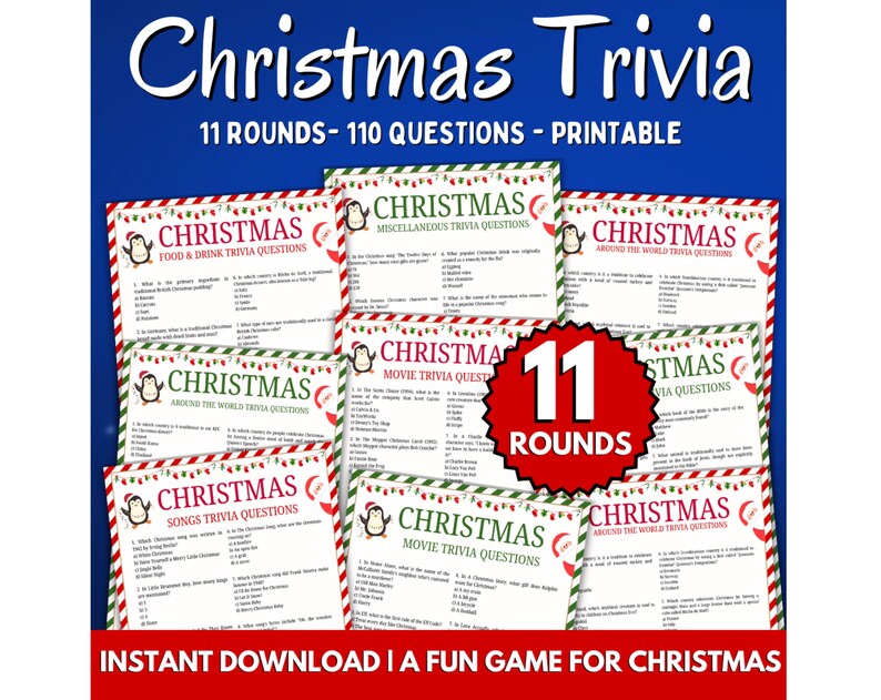 Christmas Trivia Game, Christmas Party Game, Christmas Family Games ...