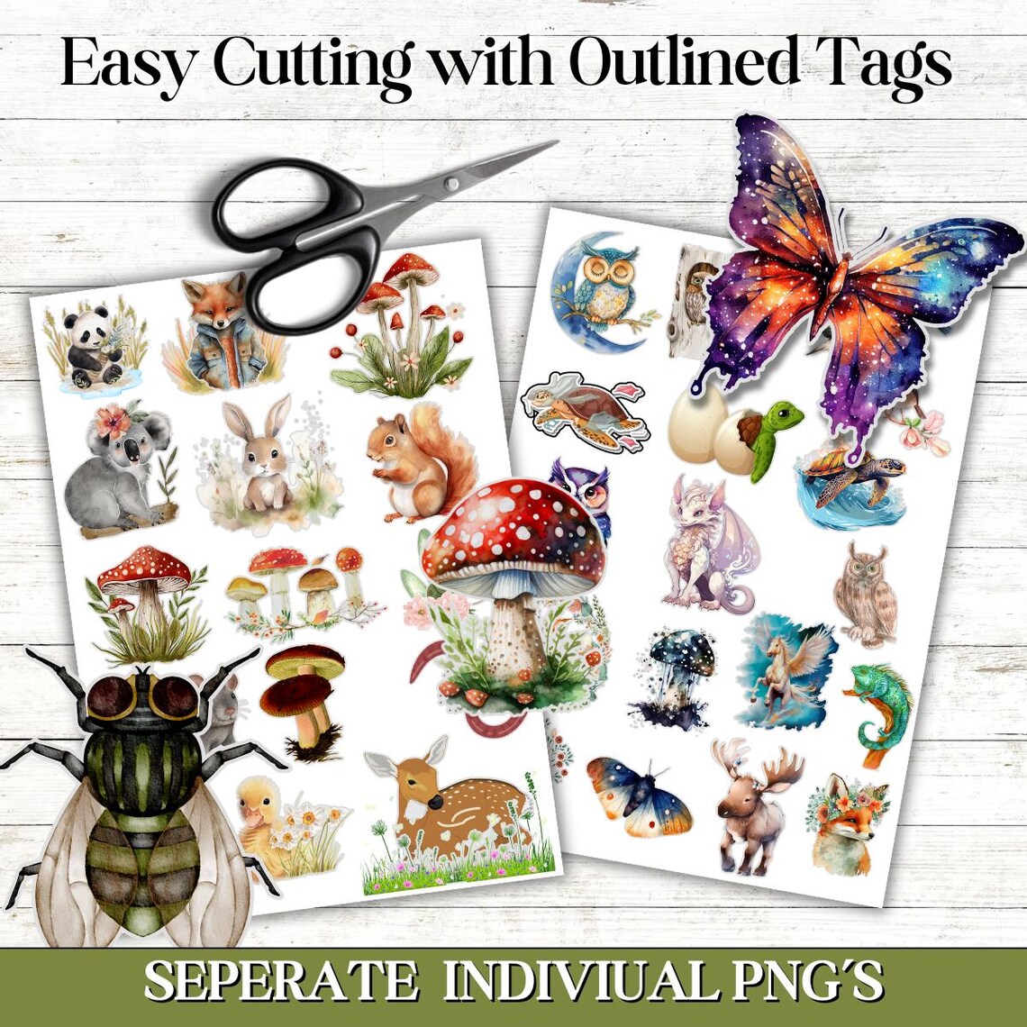 130+ Wildlife Ephemera, Nature Fussy Cuts, Birds Fussy Cut, Junk ...