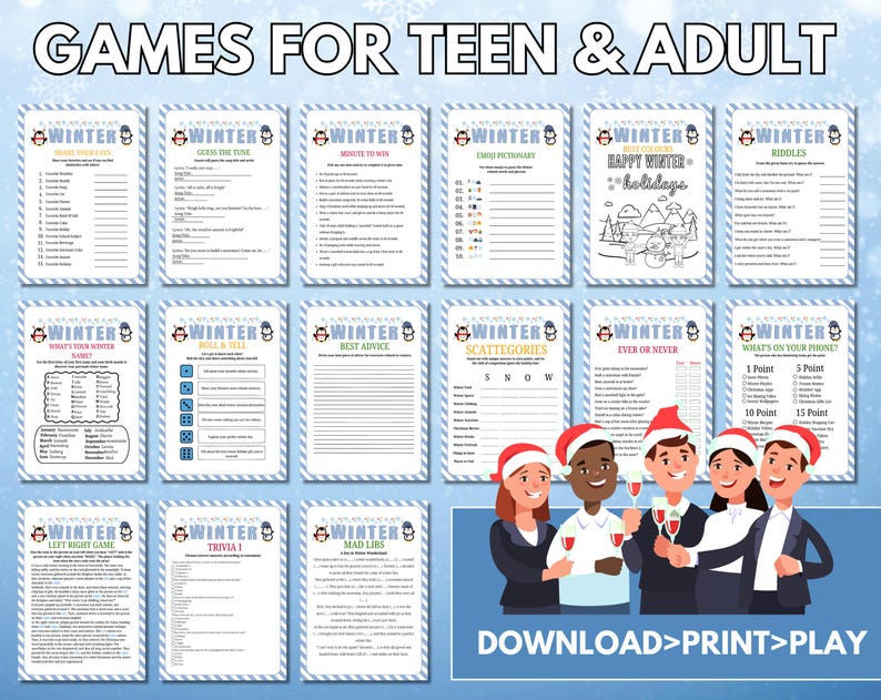 55+ Winter Christmas Games Bundle, Winter Party Games, Winter Kids ...