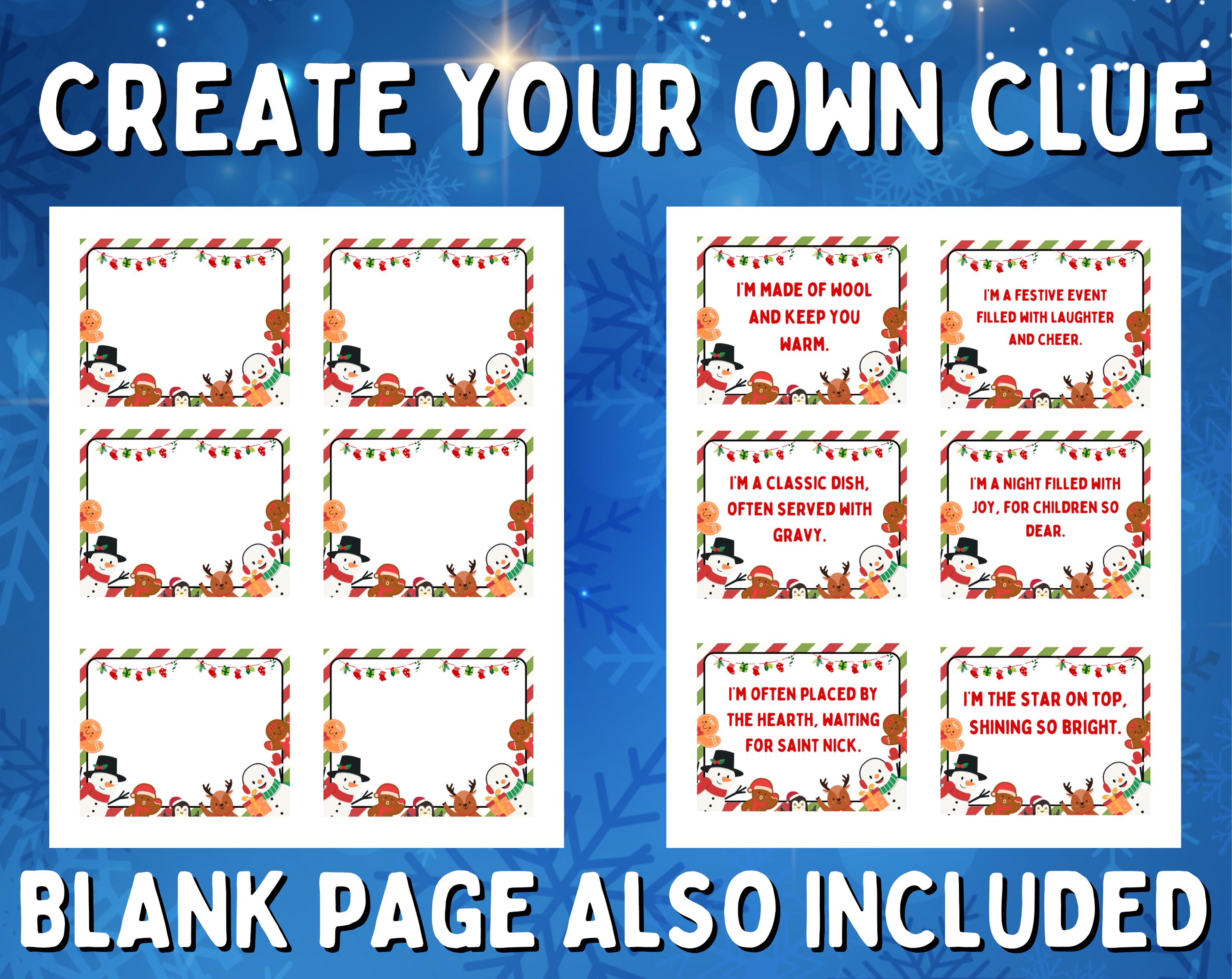 Difficult Christmas Treasure Hunt Game, Christmas Clue Game, Christmas ...