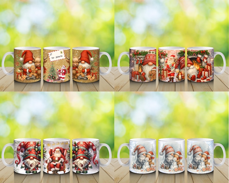 300 + Christmas Mug Wrap Bundle, 11oz & 15oz Xmas Mug, Christmas Gnome ...