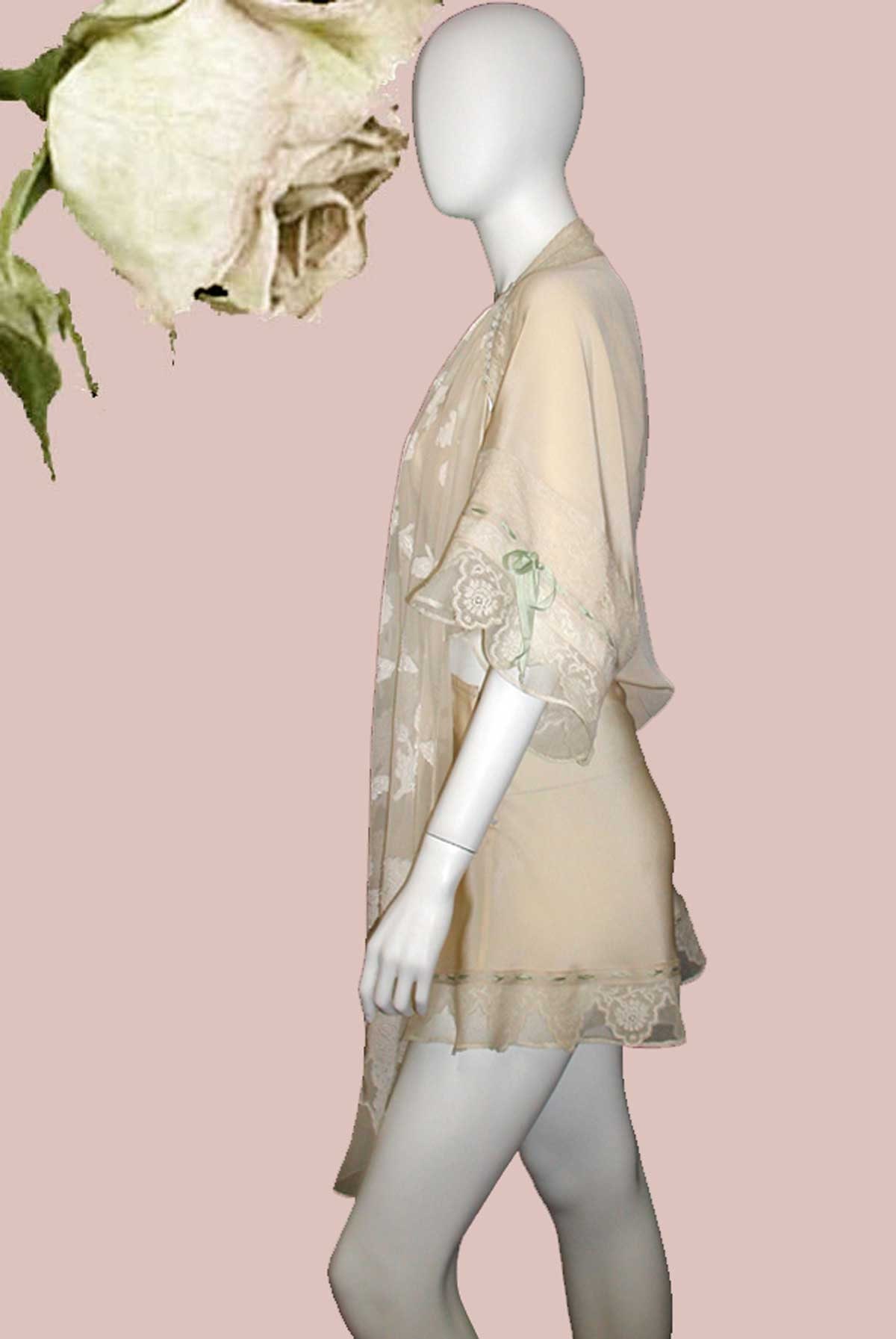 Vintage Style Lingerie Ensemble of Bed Jacket Tap Pants & | Etsy